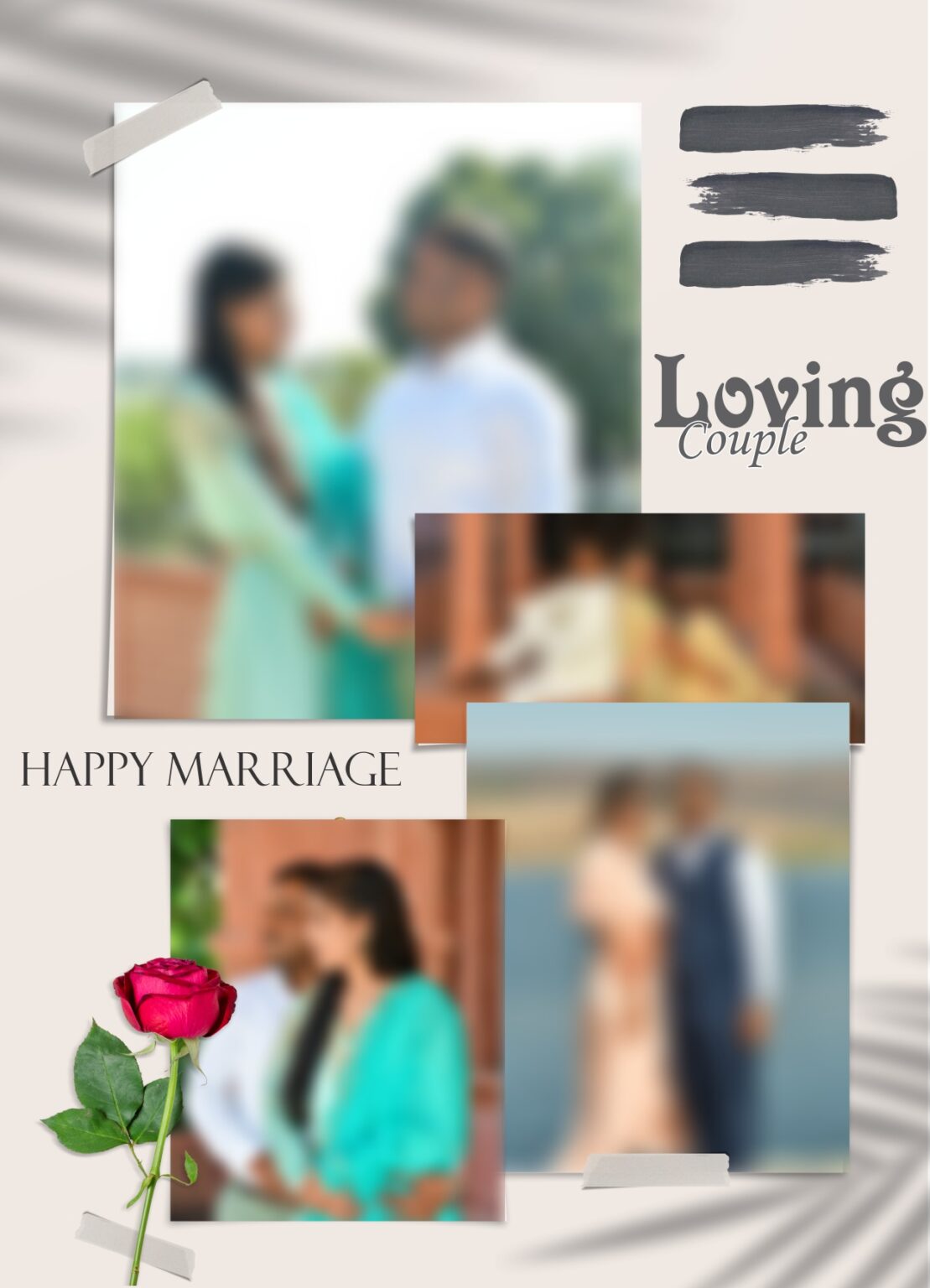 Happy marriage couple Frame A4 Design - graphicbud.com