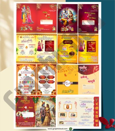 4 Multicolor Wedding Card Design CDR File - graphicbud.com