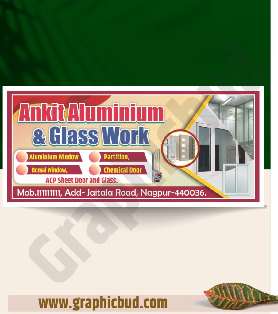 Glass aluminium banner design cdr file - graphicbud.com