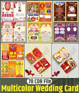 70 Multicolor Wedding Card Design CDR File Bundal - graphicbud.com