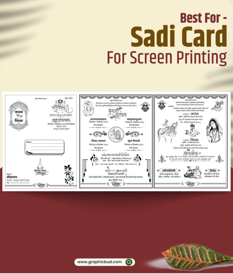 130 Premium Screen Printing Shadi Card Templates CDR Bundle ...