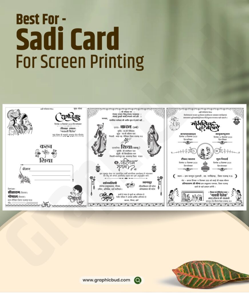 130 Premium Screen Printing Shadi Card Templates CDR Bundle ...