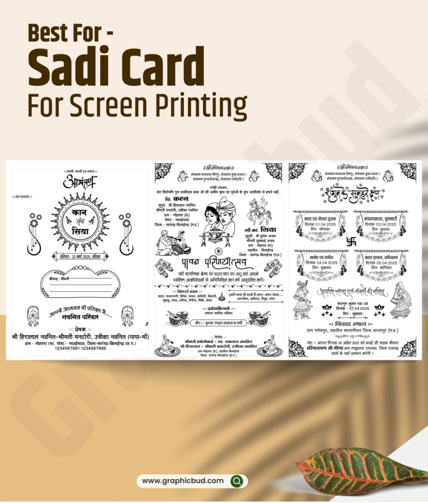 130 Premium Screen Printing Shadi Card Templates CDR Bundle ...