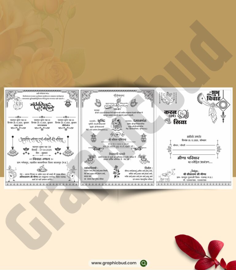 Premium Screen Printing Wedding Card Matter CDR Template - graphicbud.com