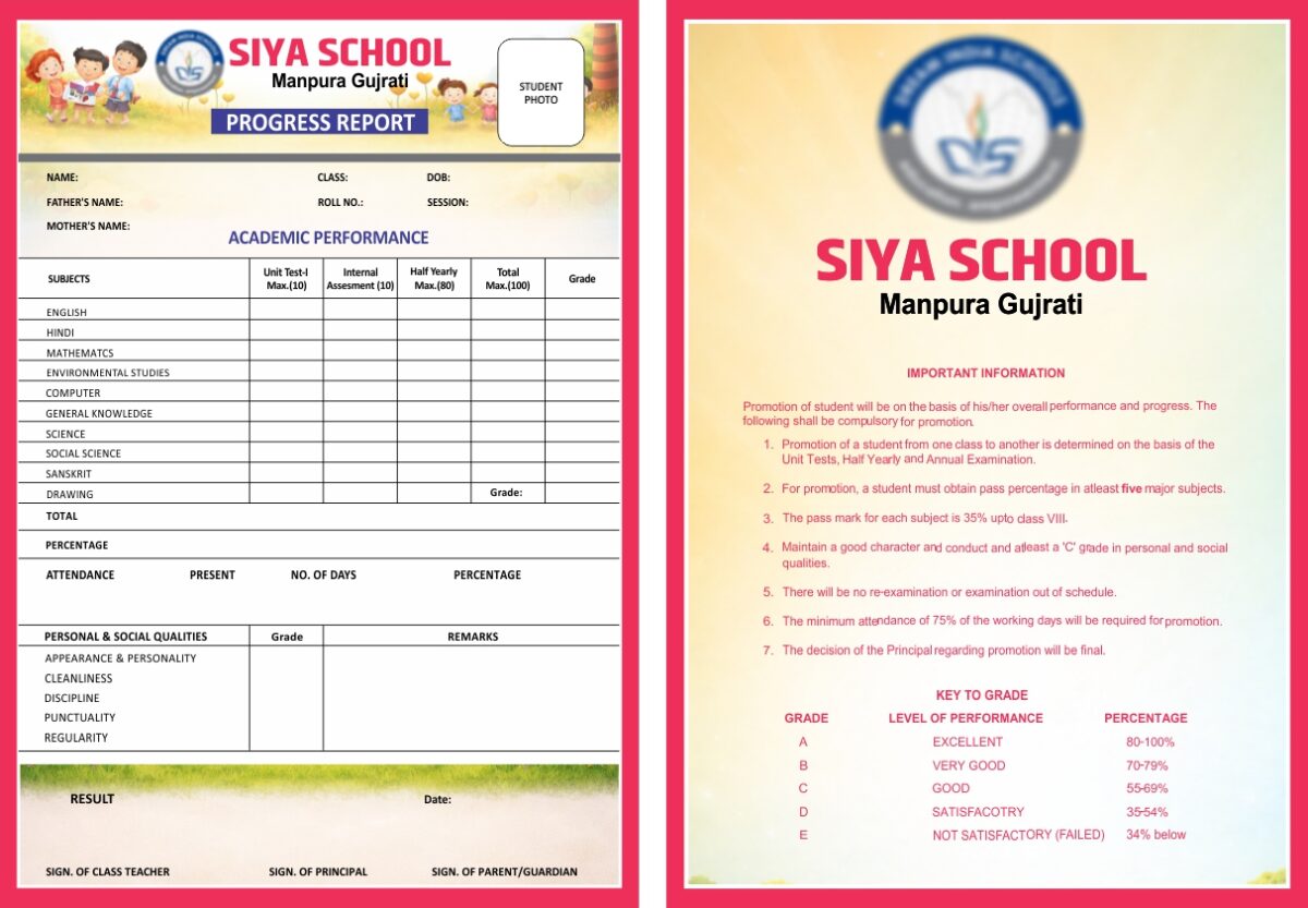 Premium School Marksheet Design CDR File - graphicbud.com