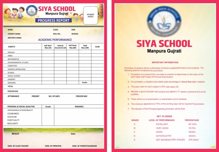 Premium School Marksheet Design CDR File - graphicbud.com